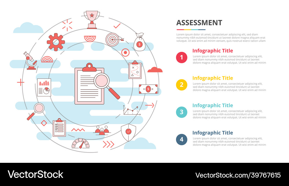 Business assessment concept for infographic Vector Image