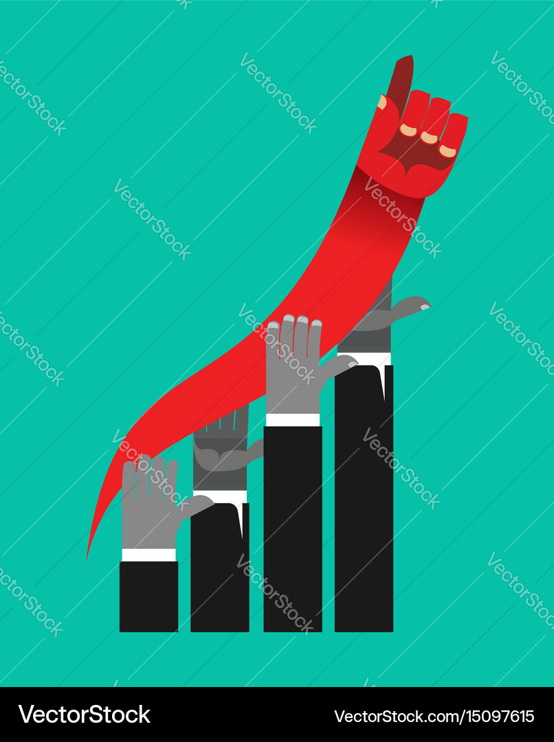 Business competition graph of growth Royalty Free Vector