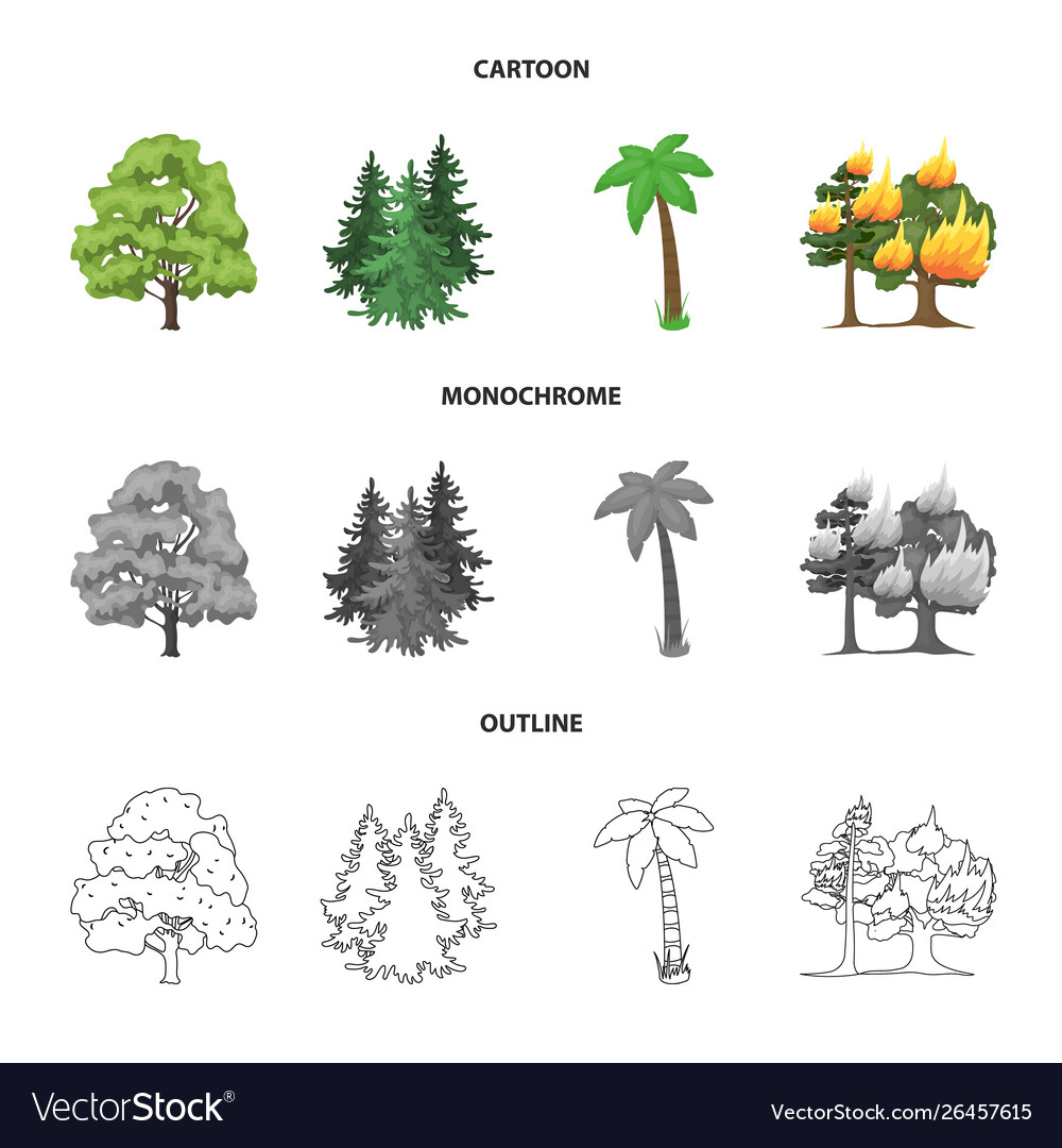 Design tree and forest icon set Royalty Free Vector Image