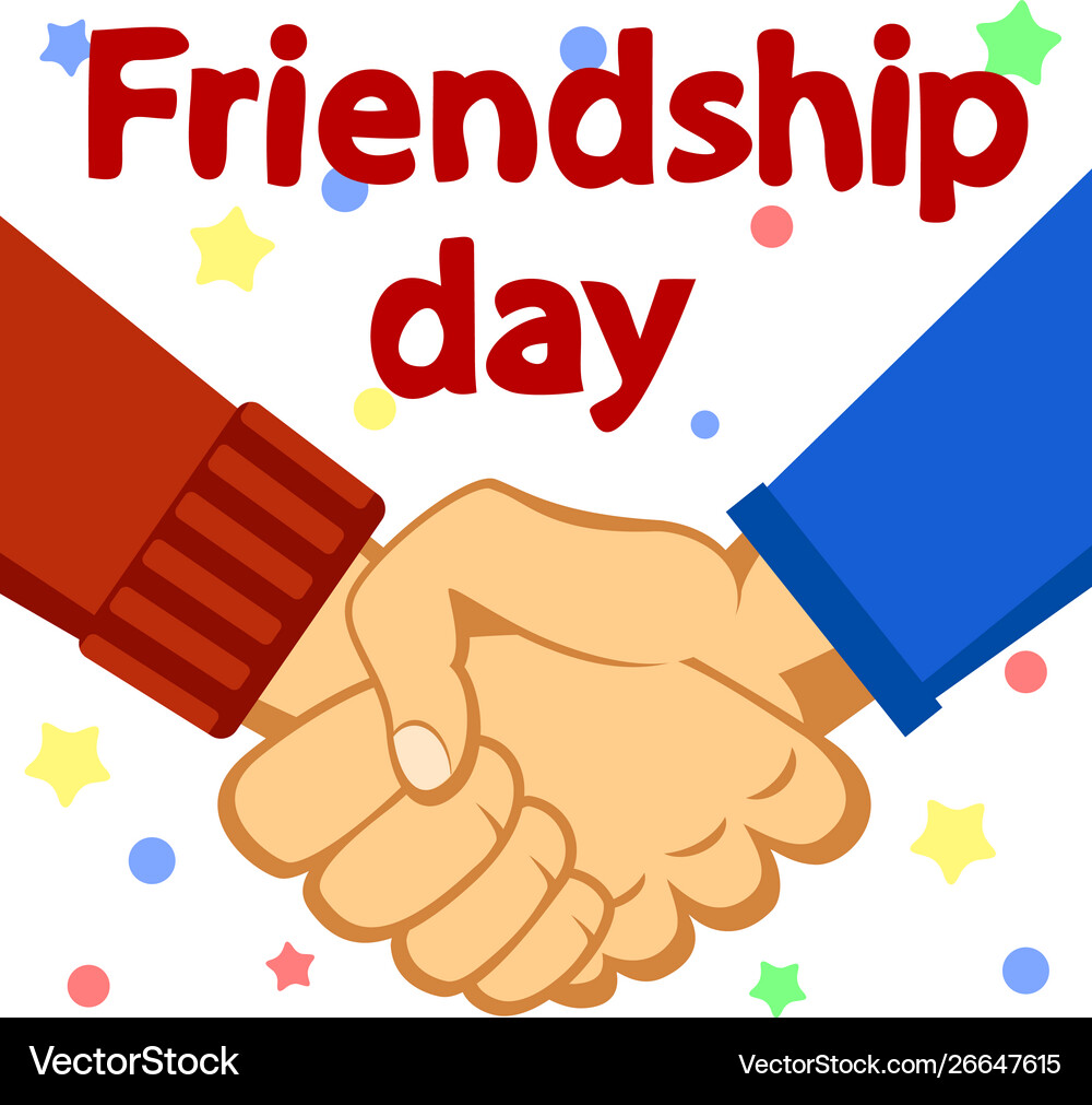 Handshake two people on a white friendship day Vector Image