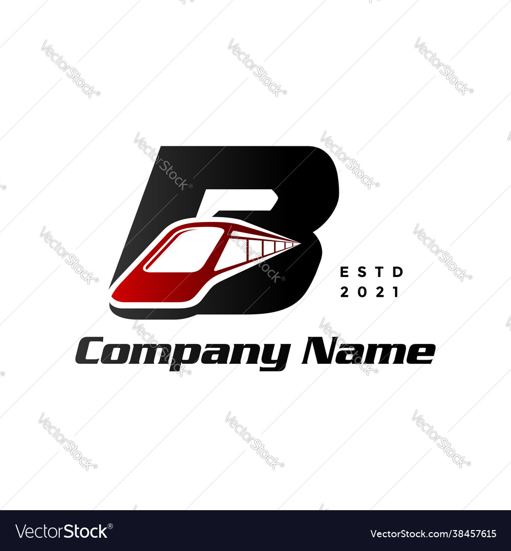 Initial b train Royalty Free Vector Image - VectorStock