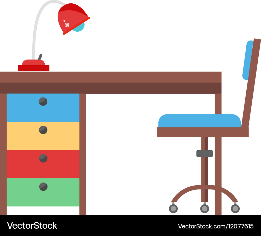 Kids workplace Royalty Free Vector Image - VectorStock