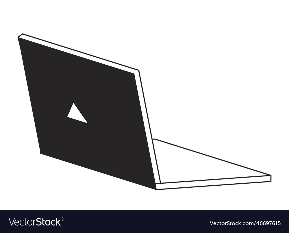 Open modern thin notebook monochrome flat object Vector Image