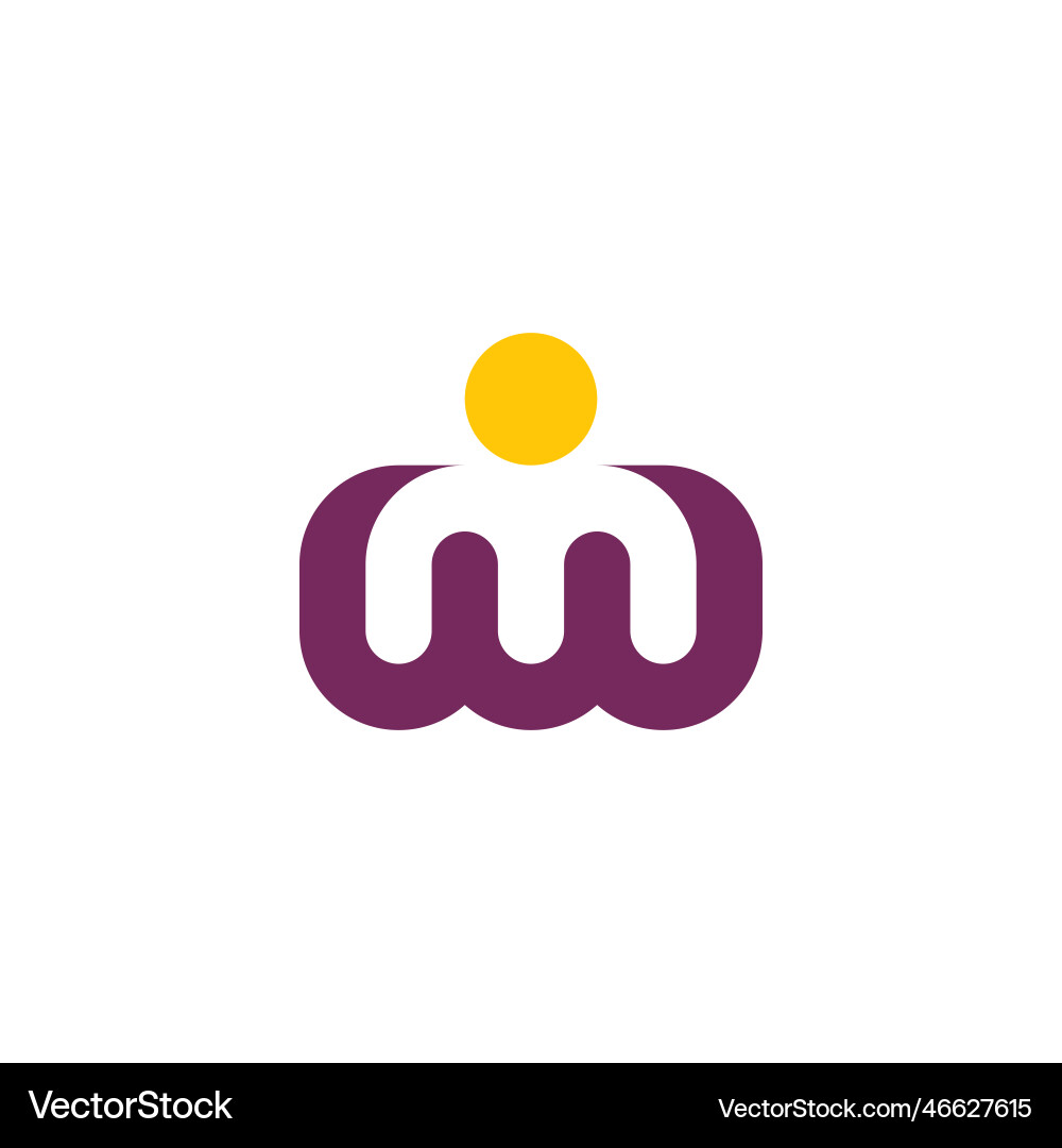 Purple logo m letter icon Royalty Free Vector Image