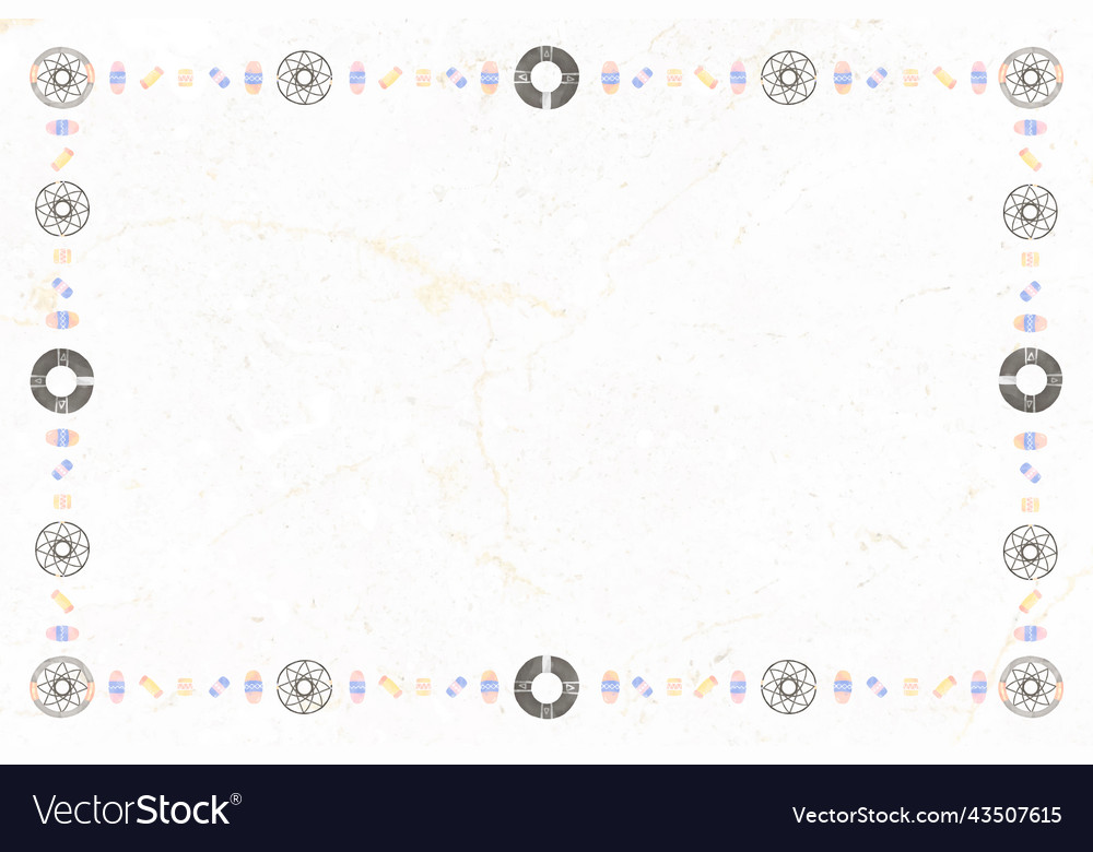 Rectangular bohemian style border frame Royalty Free Vector