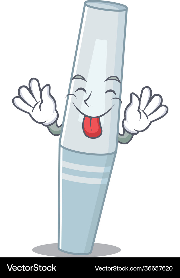 Amusing mascara cartoon with tongue out face Vector Image