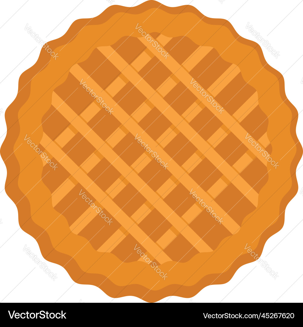 Apple pie food icon flat dessert cake Royalty Free Vector