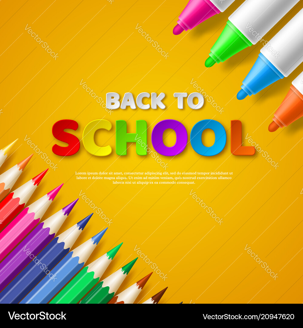 Back to school paper cut style letters Royalty Free Vector