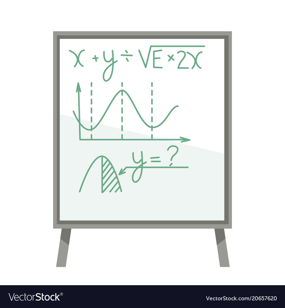 Board with mathematical formulas and graphics Vector Image Board with mathematical formulas and graphics Vector Image