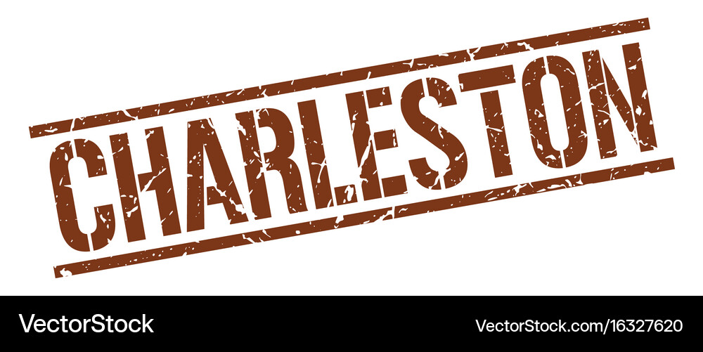 Charleston brown square stamp Royalty Free Vector Image