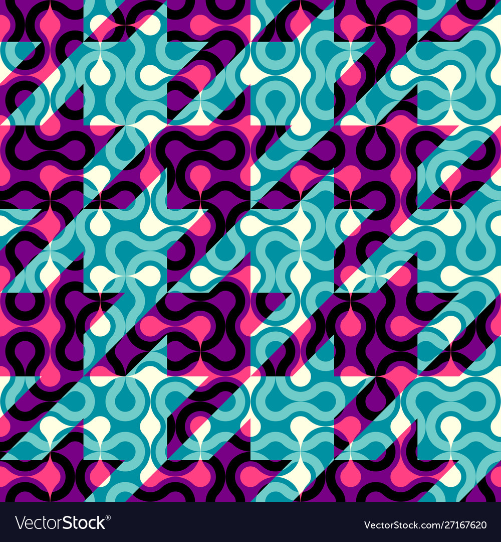 Classic hounds-tooth pattern in a patchwork Vector Image