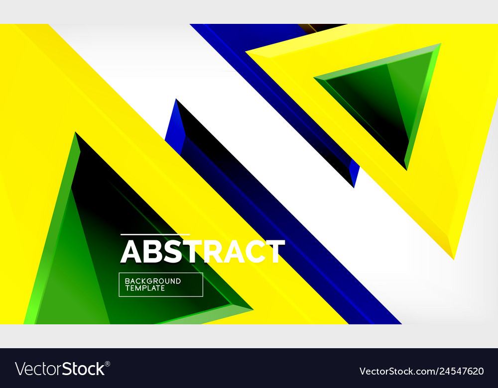 Flying triangles composition geometric background Vector Image