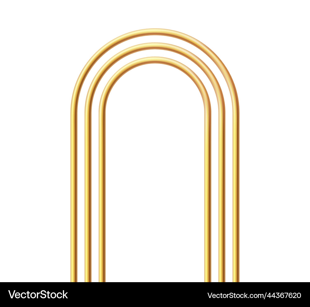 Golden realistic arch gold 3d frame shiny Vector Image
