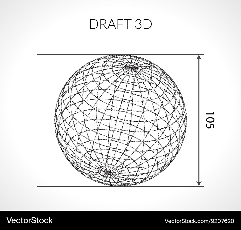 Hand-drawn scribble sphere draft architect Vector Image