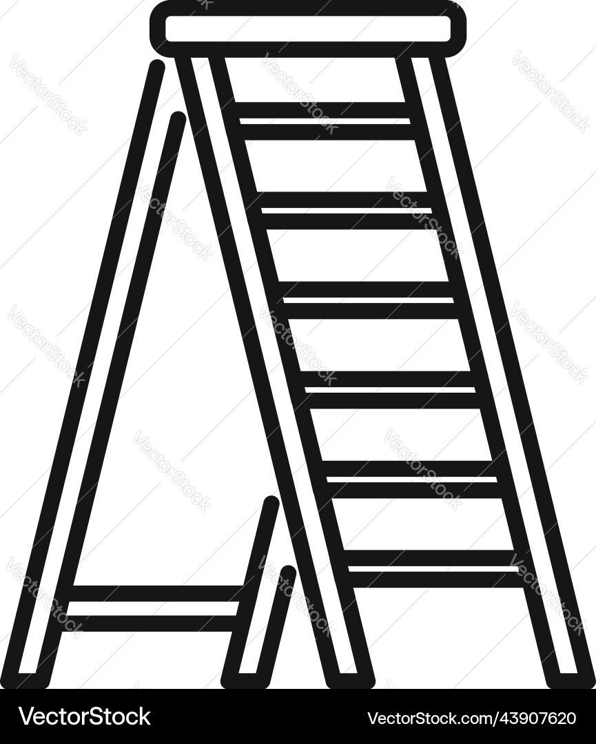 Household ladder icon outline step construction Vector Image
