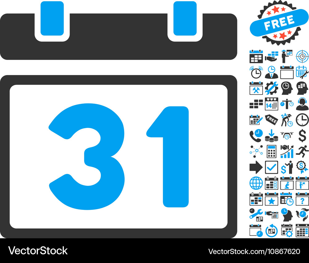 Last month day flat icon with bonus Royalty Free Vector