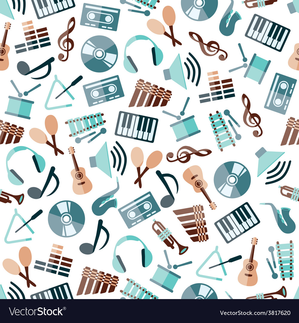 Music seamless pattern Royalty Free Vector Image