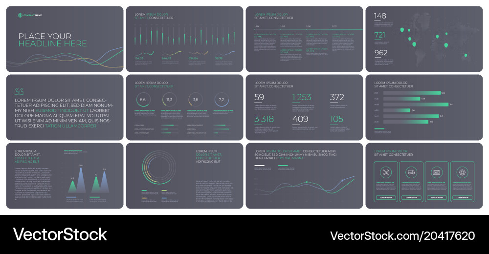 Presentation template design with infographic Vector Image