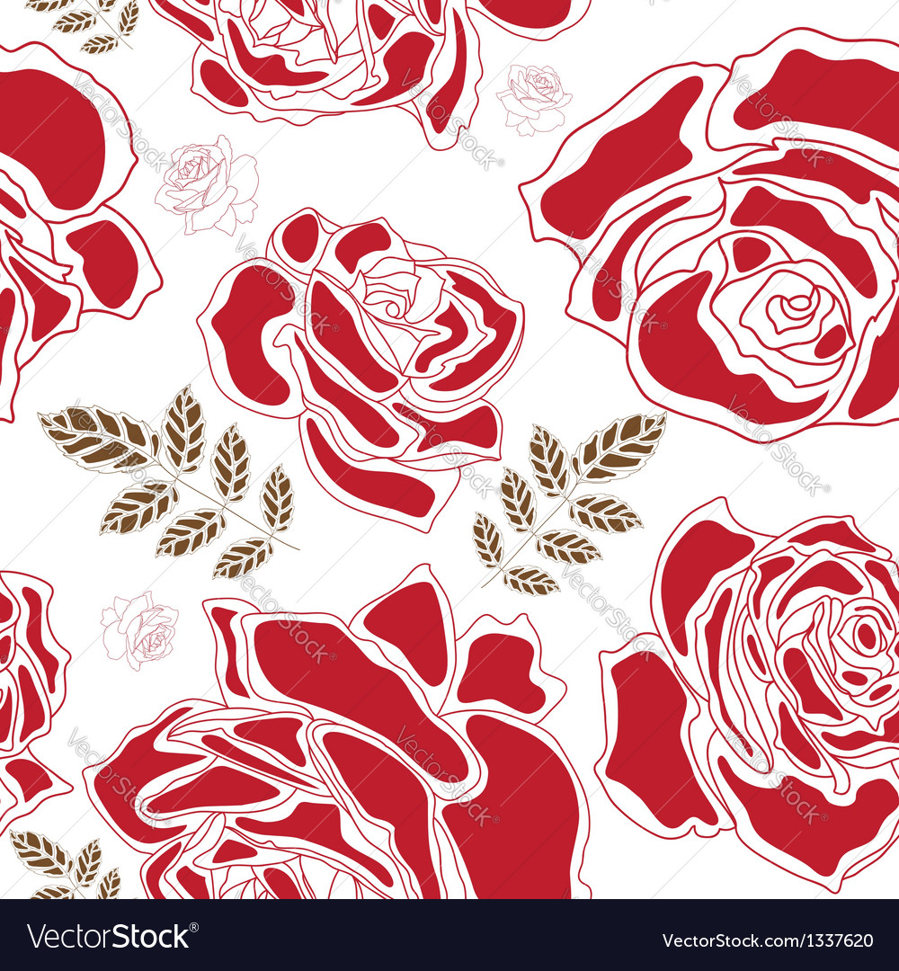 Roses seamless pattern Royalty Free Vector Image