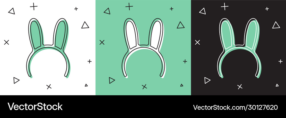 Set mask with long bunny ears icon isolated Vector Image