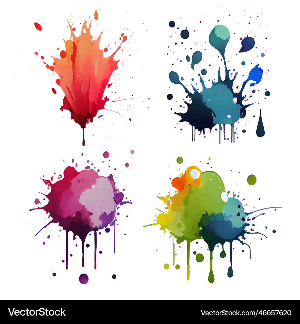 Set of holi dust splash Royalty Free Vector Image