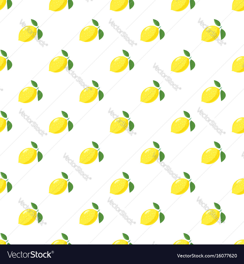 Yellow lemon pattern Royalty Free Vector Image