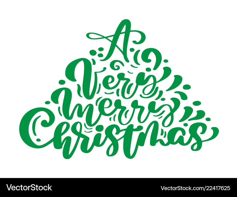A very merry christmas calligraphy lettering text Vector Image