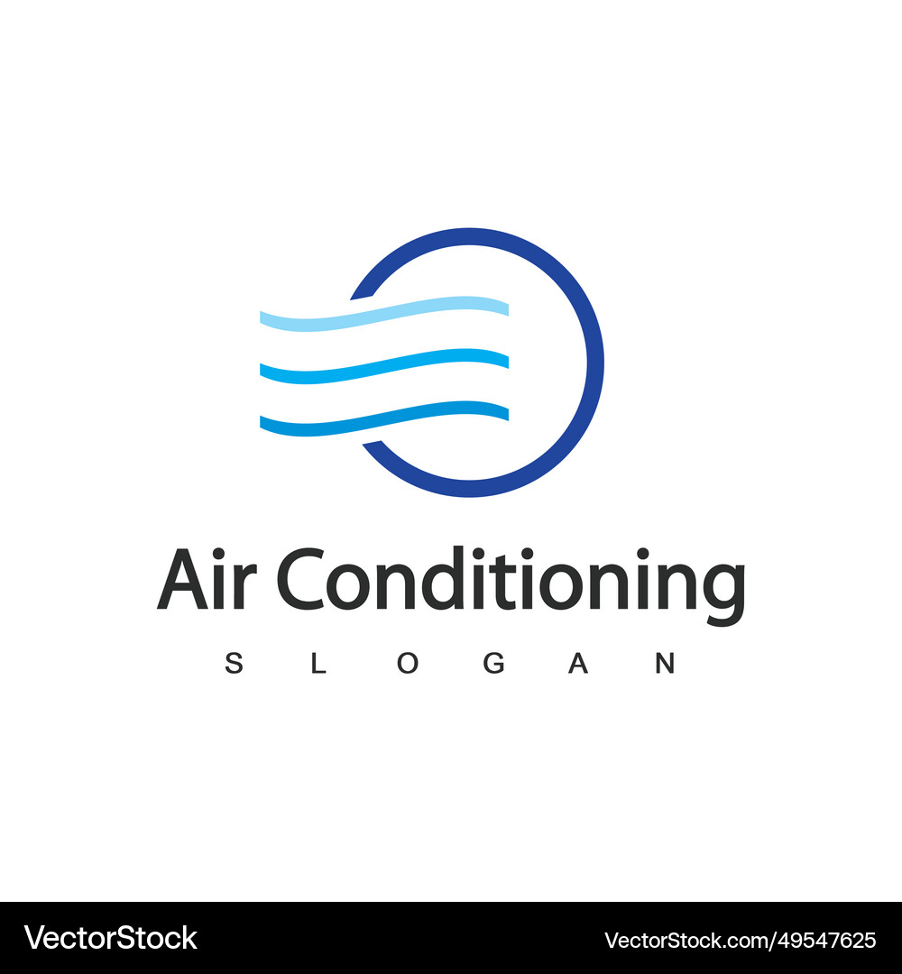Air conditioning logo hvac concept Royalty Free Vector Image