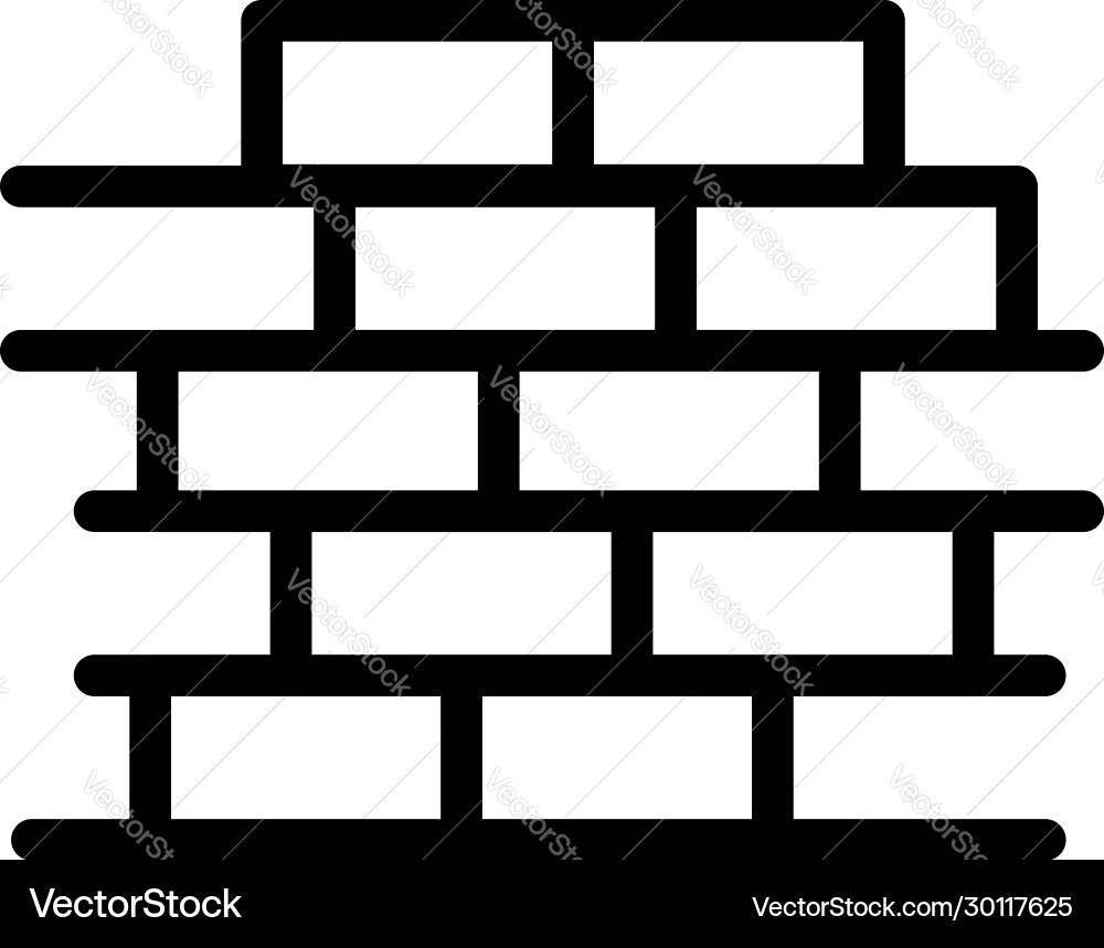 Brick wall icon outline style Royalty Free Vector Image