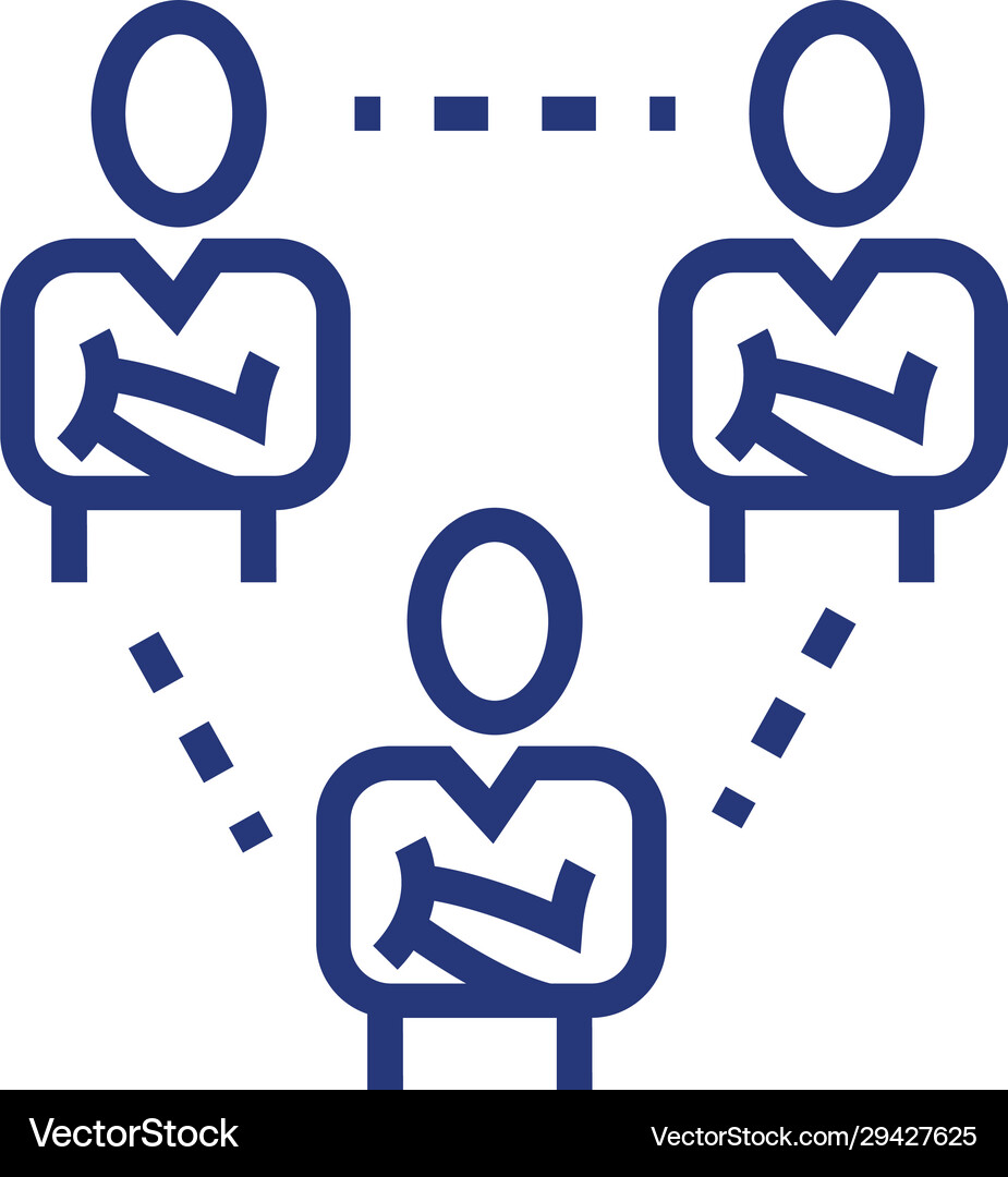 Business people avatars network line Royalty Free Vector