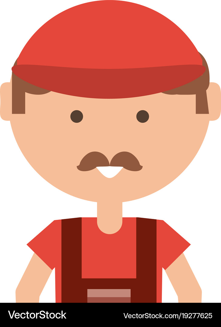 Cartoon mechanic man icon Royalty Free Vector Image