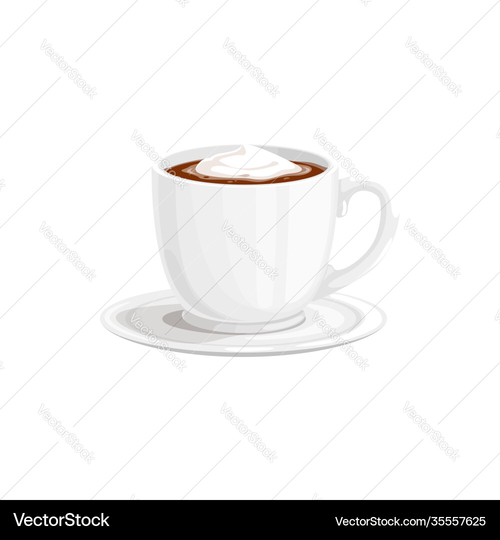 Chocolate hot cup cocoa drink mug or coffee Vector Image