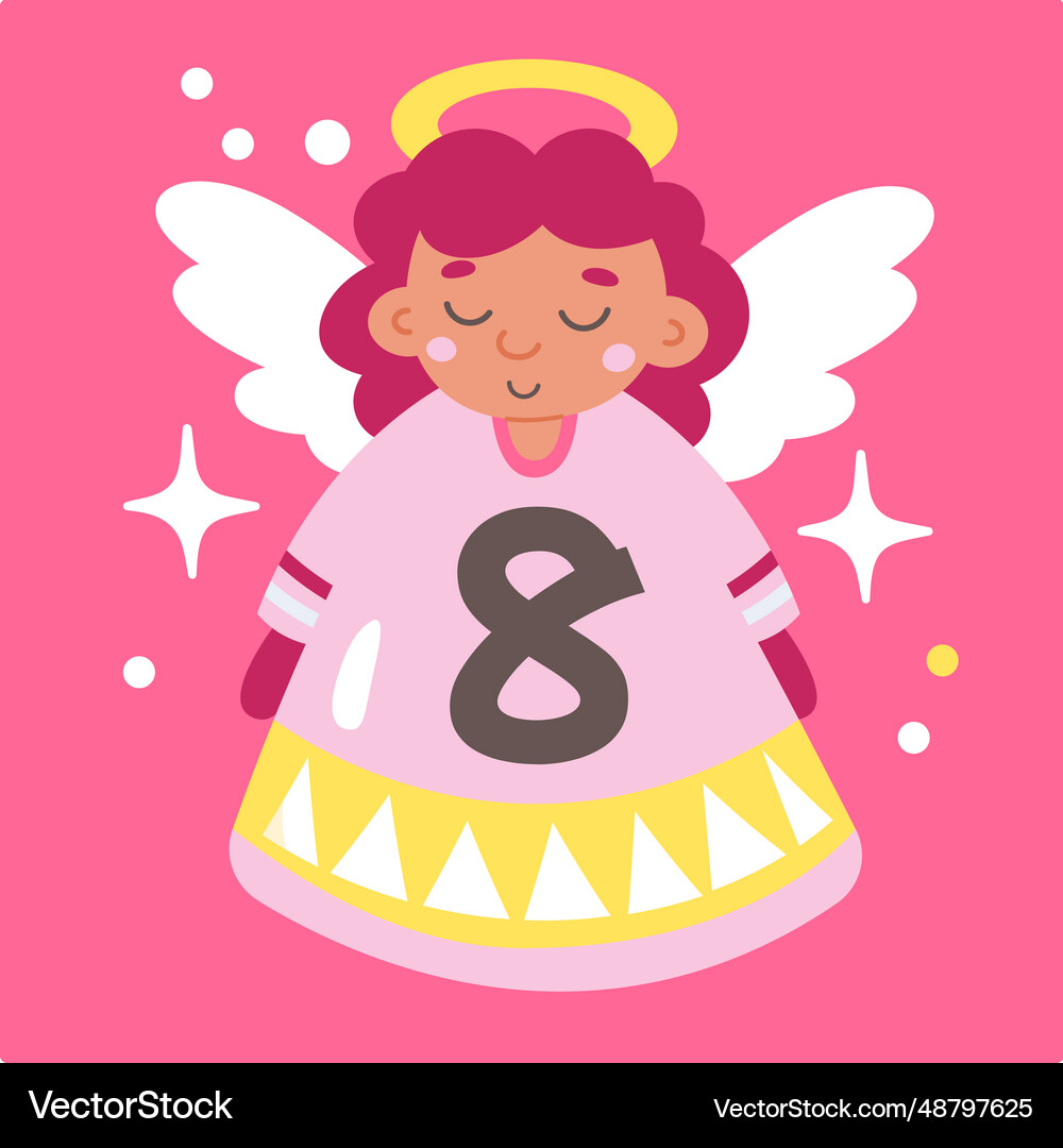 Christmas advent calendar 8 december Royalty Free Vector