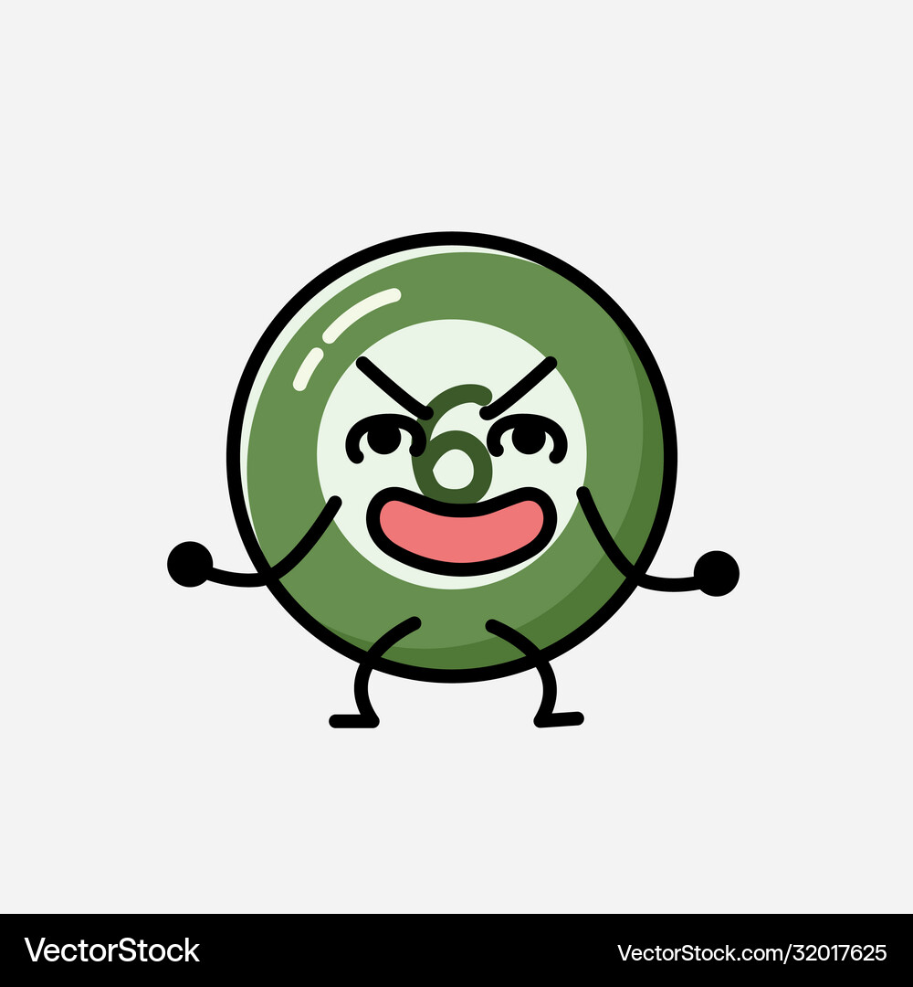Cute billiard ball mascot character in flat Vector Image