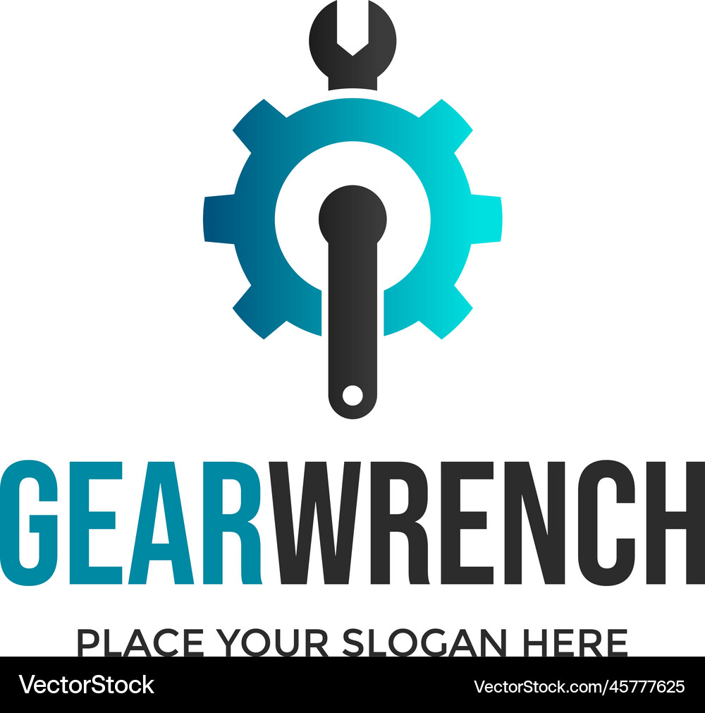 Gear wrench logo template this design use cog Vector Image