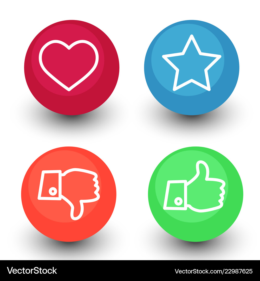 Like dislike voting and rating icon set hand Vector Image