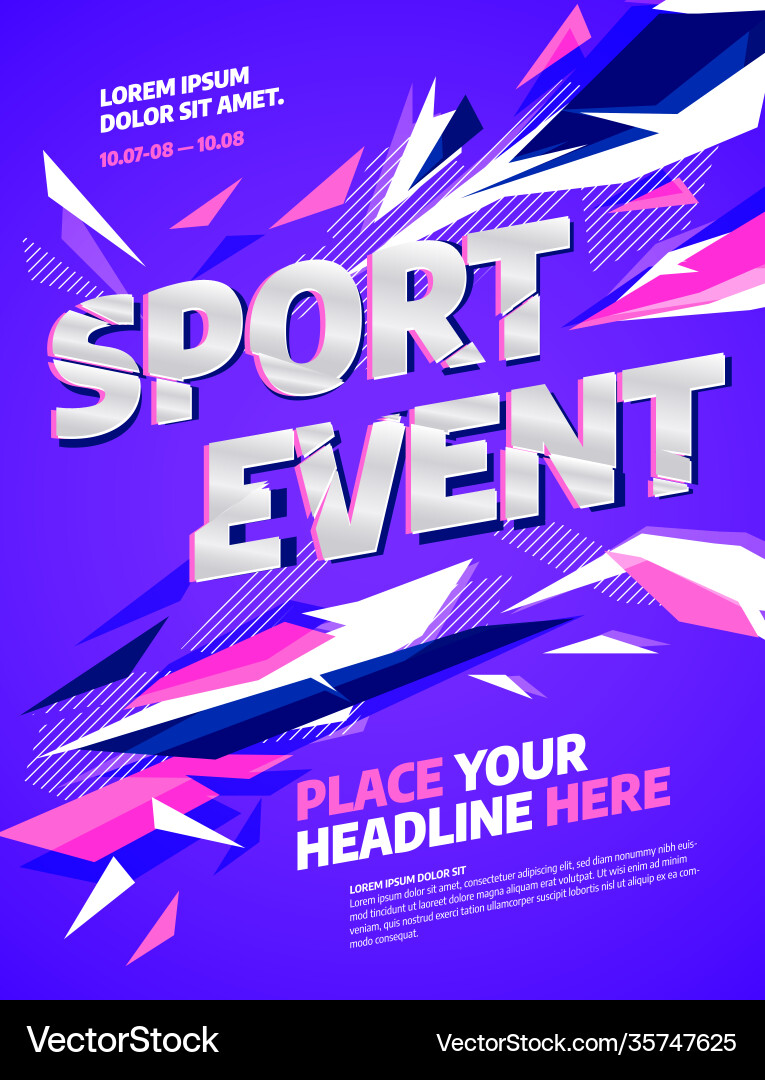 Poster template design for sport event Royalty Free Vector