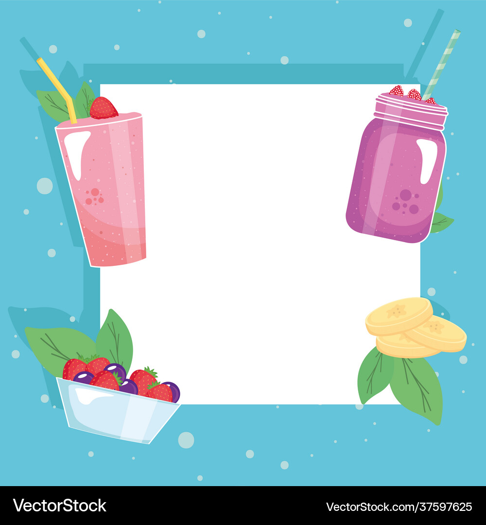 Raspberries and strawberries smoothies Royalty Free Vector