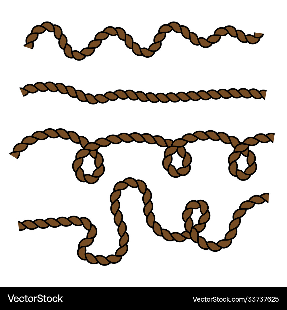 Ropes set cartoon isolated on white background Vector Image