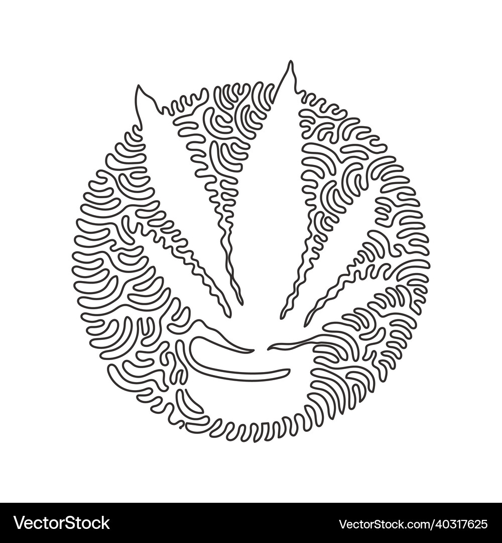 Single one line drawing potted snake plant Vector Image