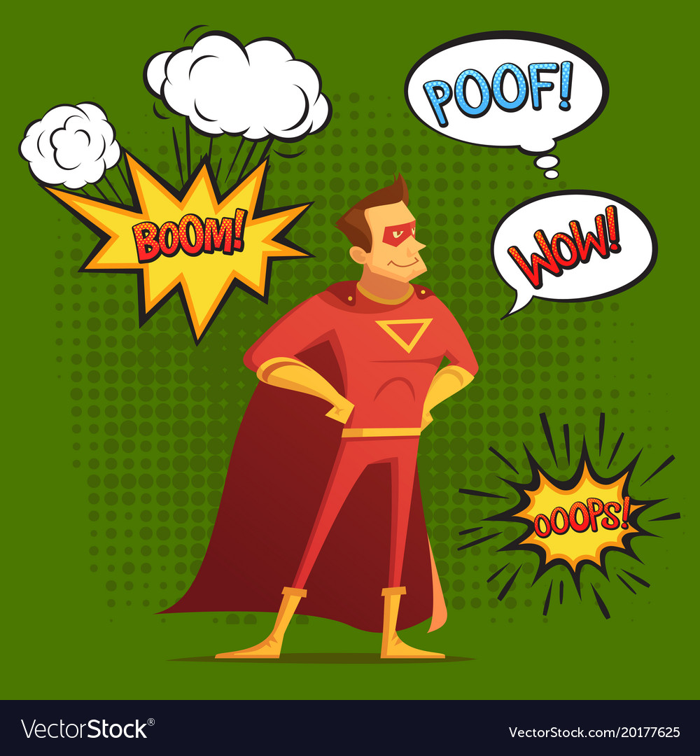 Super hero composition comic style Royalty Free Vector Image