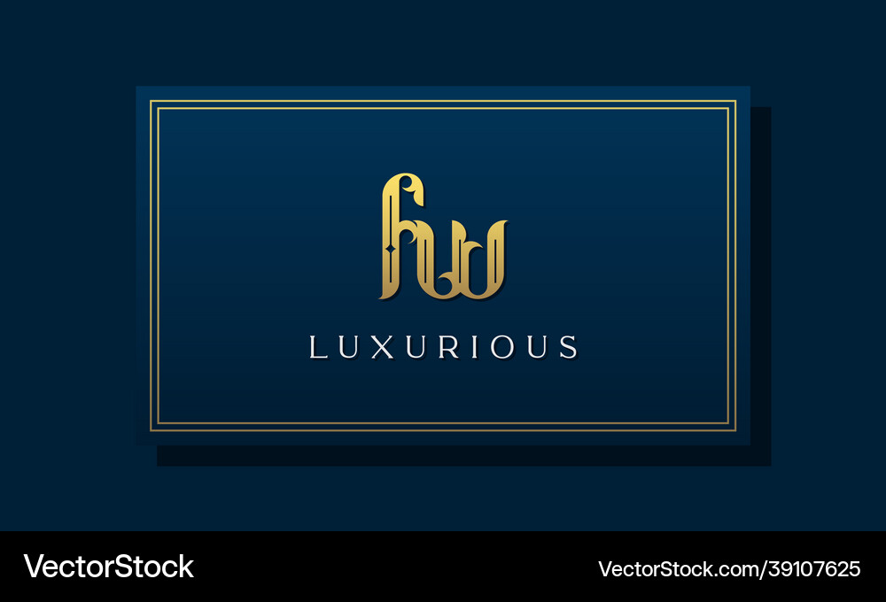 Vintage royal initial letter fw logo Royalty Free Vector