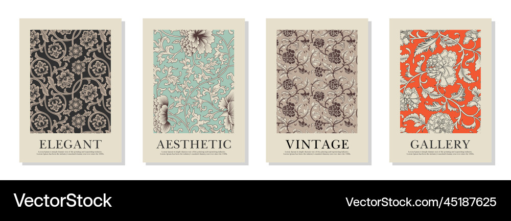 Wall art posters set brochure decoration flyer Vector Image