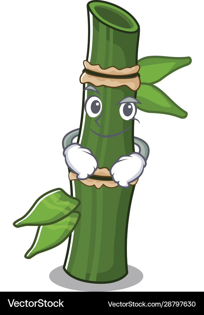 Cool bamboo mascot character with smirking face Vector Image
