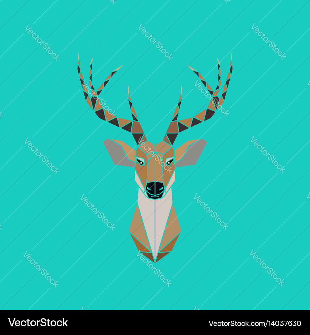 Deer head abstract isolated on a green backgrounds