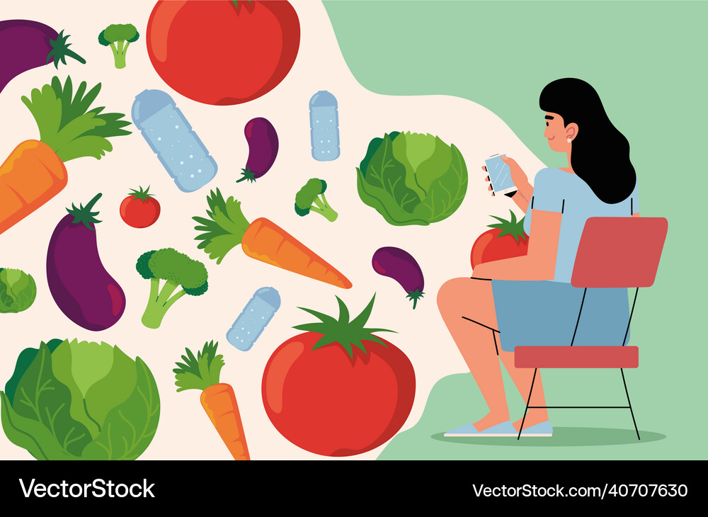 Food diet planning online Royalty Free Vector Image