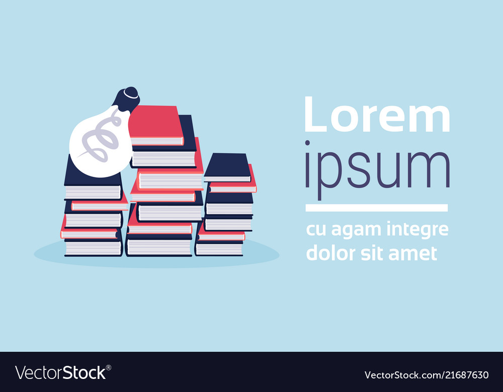 Light lamp on book stack creative innovation new Vector Image