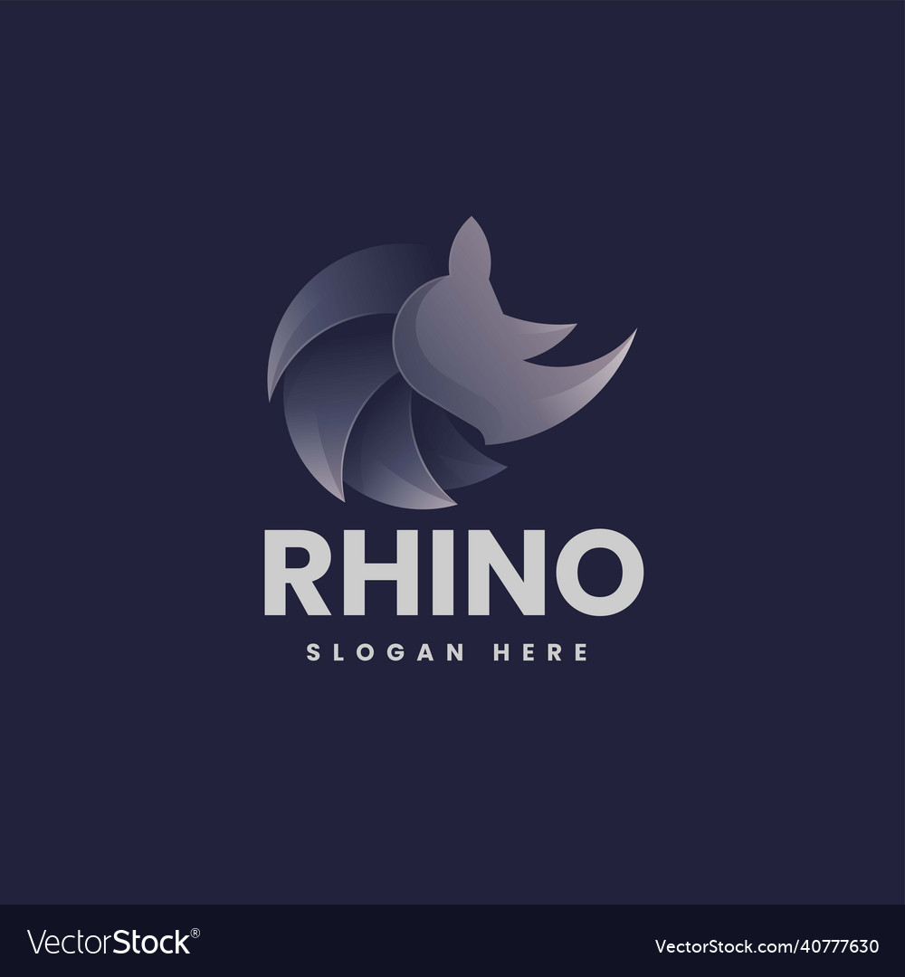 Logo rhino gradient colorful style Royalty Free Vector Image