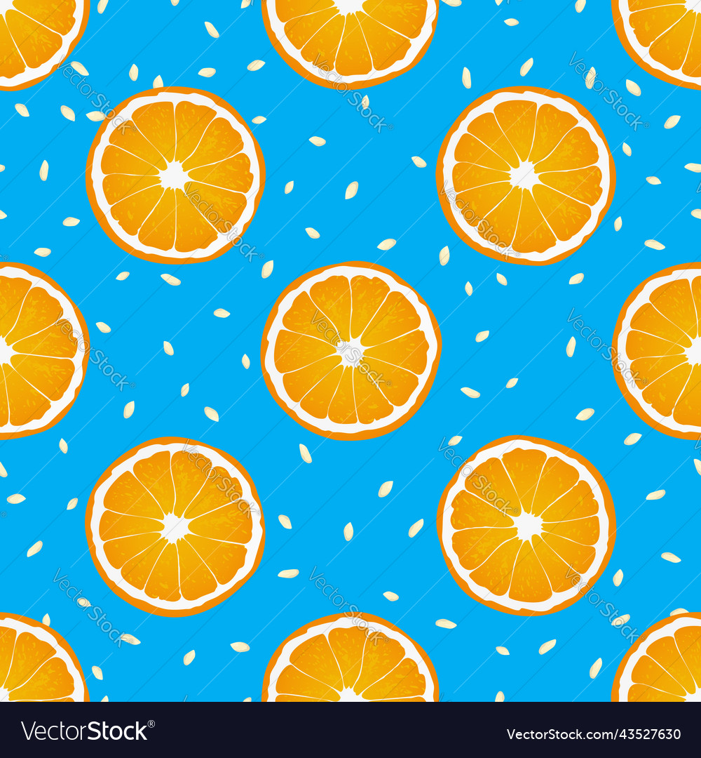 Seamless pattern with oranges summer background Vector Image
