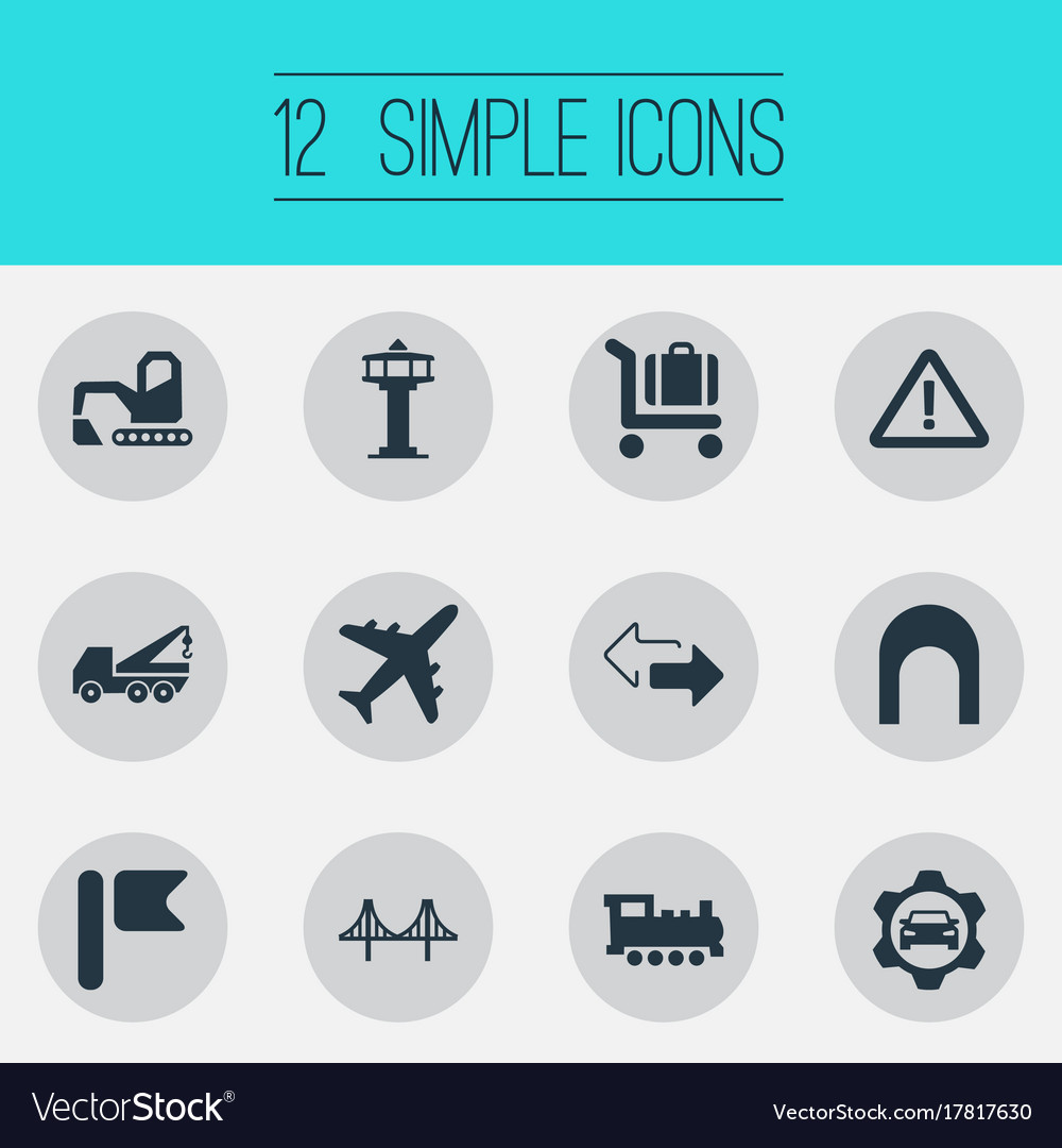 Set simple infrastructure Royalty Free Vector Image